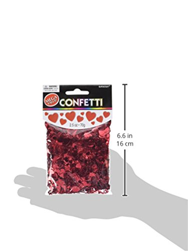 Amscan Red Metallic Hearts Confetti, 2.5 oz, 1 Pack