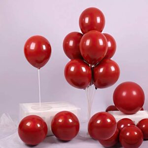 red latex party balloons, 50 pcs 12 inch dark red balloons for wedding, birthday party, valetine’s day, new year, christmas party decorations