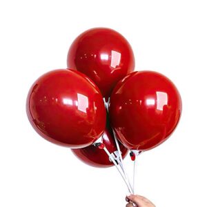 Red Latex Party Balloons, 50 pcs 12 Inch Dark Red Balloons for Wedding, Birthday Party, Valetine's Day, New Year, Christmas Party Decorations