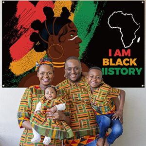 Pudodo Black History Month Backdrop Banner African American National Holiday Party Photography Background Wall Decoration