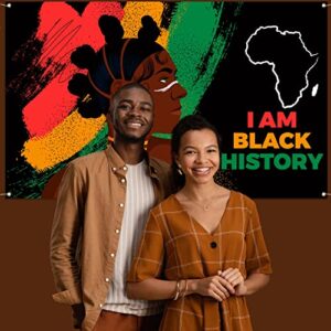 Pudodo Black History Month Backdrop Banner African American National Holiday Party Photography Background Wall Decoration