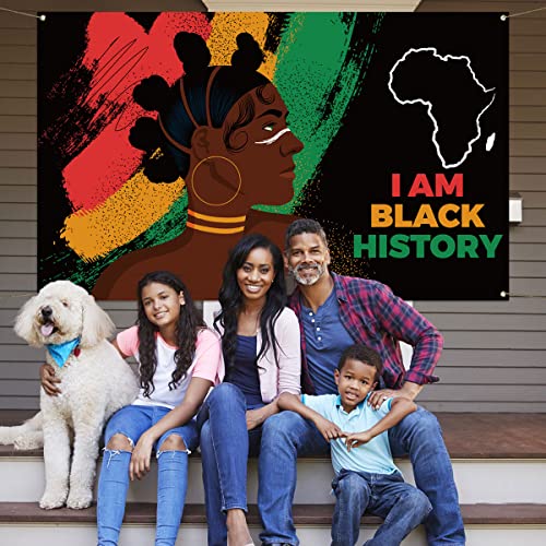 Pudodo Black History Month Backdrop Banner African American National Holiday Party Photography Background Wall Decoration