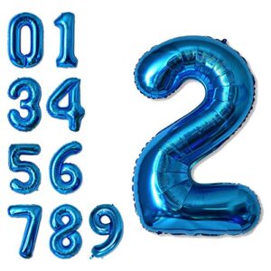 40 inch jumbo blue number 2 balloon giant balloons prom balloons helium foil mylar huge number balloons for birthday party decorations/wedding/anniversary