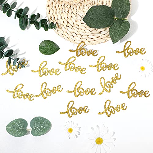 Wedding Table Decor Love Confetti Engagement Party Decorations Bridal Shower Confetti for Table Gold Love Confetti for Wedding Valentine's Day Party Anniversary Bachelorette(100 Pieces)