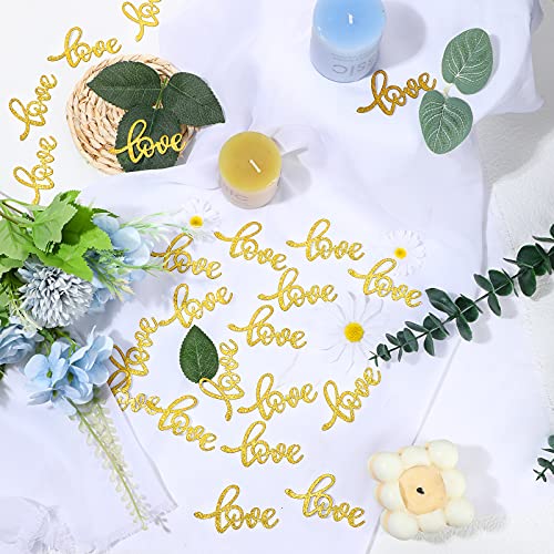 Wedding Table Decor Love Confetti Engagement Party Decorations Bridal Shower Confetti for Table Gold Love Confetti for Wedding Valentine's Day Party Anniversary Bachelorette(100 Pieces)