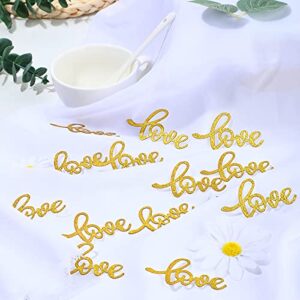 Wedding Table Decor Love Confetti Engagement Party Decorations Bridal Shower Confetti for Table Gold Love Confetti for Wedding Valentine's Day Party Anniversary Bachelorette(100 Pieces)