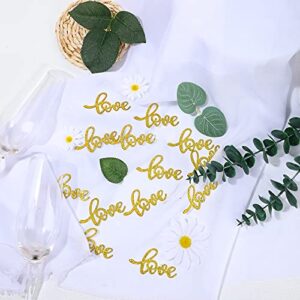 Wedding Table Decor Love Confetti Engagement Party Decorations Bridal Shower Confetti for Table Gold Love Confetti for Wedding Valentine's Day Party Anniversary Bachelorette(100 Pieces)