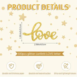 Wedding Table Decor Love Confetti Engagement Party Decorations Bridal Shower Confetti for Table Gold Love Confetti for Wedding Valentine's Day Party Anniversary Bachelorette(100 Pieces)