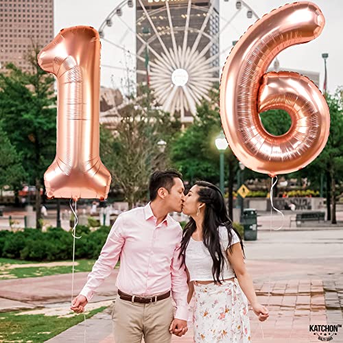 Giant, Rose Gold 16 Balloon Numbers - 40 Inch | Number 16 Balloons for Sweet 16 Birthday Decorations for Girls | Rose Gold 16th Birthday Decorations for Girls | Sweet 16 Balloons, Sweet 16 Decorations