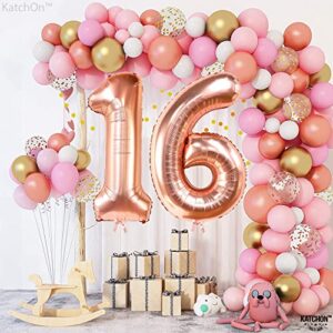 Giant, Rose Gold 16 Balloon Numbers - 40 Inch | Number 16 Balloons for Sweet 16 Birthday Decorations for Girls | Rose Gold 16th Birthday Decorations for Girls | Sweet 16 Balloons, Sweet 16 Decorations