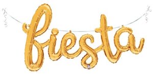 betallic 53″ fiesta gold script foil balloon