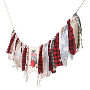 One Happy Camper Banner For 1st Birthday - Buffalo Plaid Highchair, Camping High Chair Banner, Wild One Banner, Woodland Banner, Lumberjack Banner, Buffalo Plaid Highchair Banner