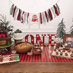 One Happy Camper Banner For 1st Birthday - Buffalo Plaid Highchair, Camping High Chair Banner, Wild One Banner, Woodland Banner, Lumberjack Banner, Buffalo Plaid Highchair Banner