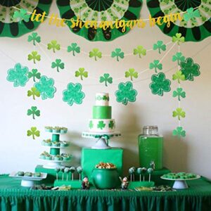 Weimaro Let The Shenanigans Begin Banner, Glittery St. Patrick’s Day Decorations, Indoor Home St Patricks Day Sign, St Patty’s Day Deocrations, Welcome Irish Party Decorations Supplies