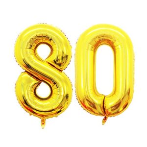 goer 42 inch gold number 80 balloon,jumbo foil helium balloons for 80th birthday party decorations and 80th anniversary event