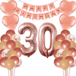 30Th Birthday Decorations for Him - 30 Year Old Rose Gold 30Th Birthday Decorations for Women 30 Birthday Balloons