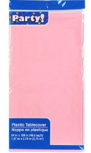 PINK Plastic Table Covers, 54x108" (2-pack)