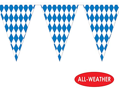 Beistle Plastic Oktoberfest Bavarian Pennant Banner For German Theme Party Supplies