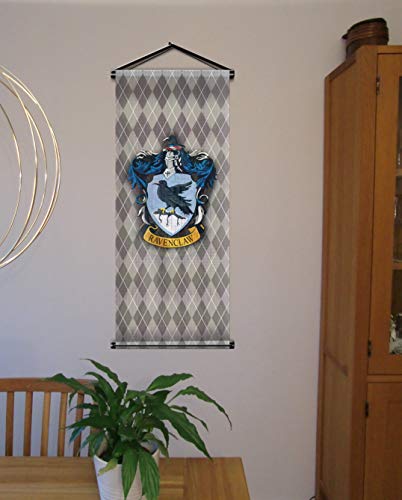 Magical Wizard Style Banner - 43in x 16in Wall Scroll - Boys Girls Birthday Party Flag - Ready to Hang - Perfect Barware Man Cave Gift - Unique HP Collectible Accessories Holiday Decoration Gifts (4 Blue)