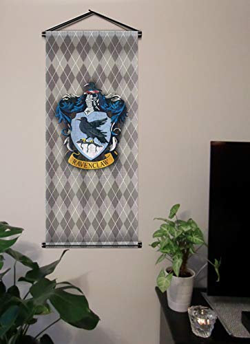 Magical Wizard Style Banner - 43in x 16in Wall Scroll - Boys Girls Birthday Party Flag - Ready to Hang - Perfect Barware Man Cave Gift - Unique HP Collectible Accessories Holiday Decoration Gifts (4 Blue)