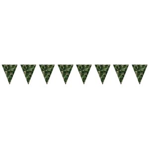 beistle camo pennant banner party supplies, 11″ x 12′, multicolored,50709