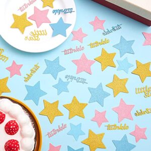 350 Pieces Twinkle Star Confetti Gender Reveal Confetti Blue and Pink Table Confetti Star Confetti for Baby Shower Gender Reveal Party Decorations Wedding Baby Birthday Graduation Decoration