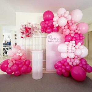 BALONAR 140Pcs Disco Cowgirl Pink Balloons Arch Garland Kit with 22/12/10/5inch Hot Pink Silver Cow Print Farm Animal Balloons for Girl Birthday Party Baby Shower Bridal Shower Wedding Supplies (Pink)