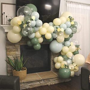 balloon garland kit double stuffed cream sage green balloons garland arch kit for wedding baby shower birthday graduation anniversary party 5in 10in 20in 24in balloons kit decorations