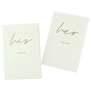 happylain ivory wedding vow books his and hers – 4 x 6 inches wedding officiant books for newly couples