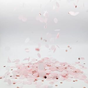 Round Tissue Confetti Glitter,Rose Gold Pink White Paper Tissue Confetti Dots for Wedding Birthday Party Decorations,1.76oz