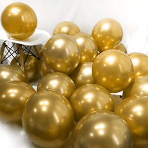 BALONAR 3.2g 12Inch 100pcs Metallic Chrome Balloon in Gold for Wedding Birthday Party Decoration (Gold)