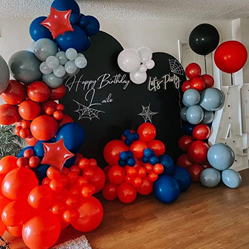 Holipardy DIY Balloons Arch Garland Kit,Red Black White Blue and Gray Balloons 117 Pieces Latex Balloons for Baby Shower Wedding Birthday Graduation Anniversary Party Background Decoration…