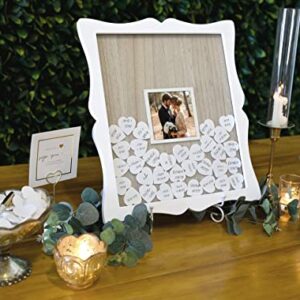 Wedding Guest Book Alternatives | Drop Top Frame 85 hearts | Large photo insert | Unique guestbook alternatives baby shower | guest book alternatives birthday party | retirement | funeral guest book