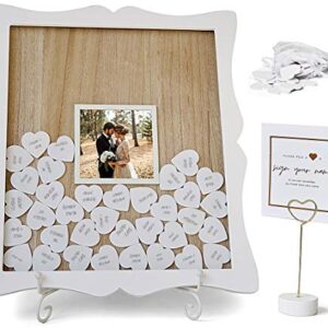 Wedding Guest Book Alternatives | Drop Top Frame 85 hearts | Large photo insert | Unique guestbook alternatives baby shower | guest book alternatives birthday party | retirement | funeral guest book