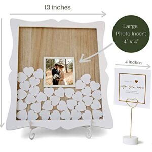 Wedding Guest Book Alternatives | Drop Top Frame 85 hearts | Large photo insert | Unique guestbook alternatives baby shower | guest book alternatives birthday party | retirement | funeral guest book