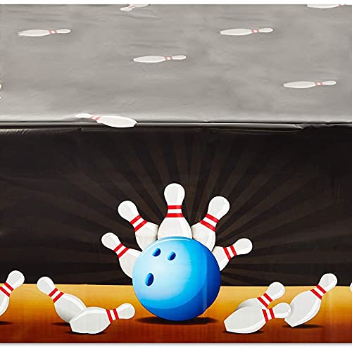 BLUE PANDA Bowling Tablecloth for Birthday Party (54 x 108 in, 3 Pack)