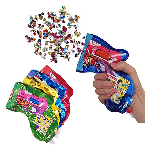 Inflatable Fireworks Gun,20PCS Party Toys Confetti Fireworks Handheld Confetti Poppers Multicolor with Novelty Design Party Supplies for New Year Birthday Christmas Wedding Graduation