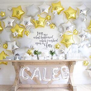 24 Pcs 18" Gold star Balloons Foil Balloons Mylar Balloons for Baby Shower, Gender Reveal, Wedding, Magical Prom or Engagement Party Decoration