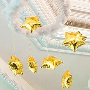 24 Pcs 18" Gold star Balloons Foil Balloons Mylar Balloons for Baby Shower, Gender Reveal, Wedding, Magical Prom or Engagement Party Decoration