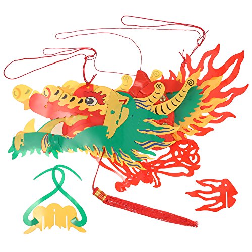 Bememo 3D Chinese New Year Dragon Garland Hanging Decoration (4.92 Feet)