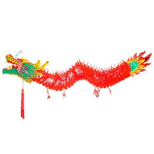 Bememo 3D Chinese New Year Dragon Garland Hanging Decoration (4.92 Feet)