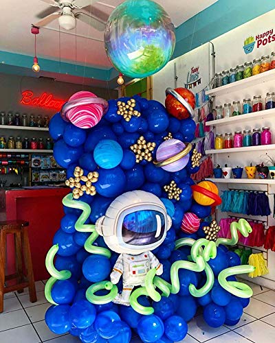 2 Pcs Astronauts Shaped Big Mylar Foil Balloon Universe Space Theme Birthday Party Decorations