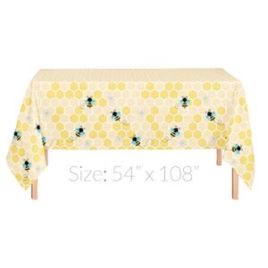 4 Pack Bumblebee Table Cover 54" x 108", Ideal for Birthday , Baby Shower, Gender Reveal, Bee Themed Party Decorations