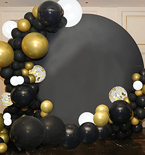 Black White Gold Balloon Garland Kit, 114Pcs Black and Gold Party Decorations, 4 Size Black Gold White Party Balloons for Black and Gold Birthday Decorations, New Year Balloons, Wedding Décor