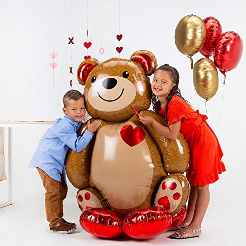 Anagram 48" Big Cuddly Teddy Airloonz Foil Balloon, Multicolor