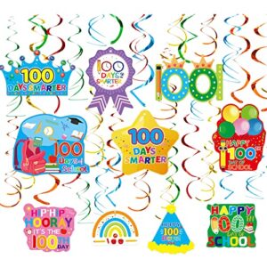 100 days of school hanging swirls happy 100 days of kindergarten school foil swirls ceiling hanging decorations for kids 30pcs