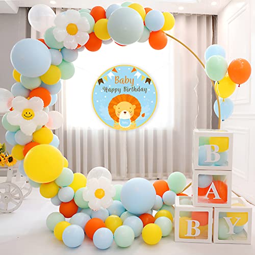 Fomcet 7.2FT Round Backdrop Stand Gold Metal Circle Balloon Wedding Arch Decoration Frame for Anniversary Ceremony Baby Shower Birthday Party Reception Photo Background Candy Tables Backdrop