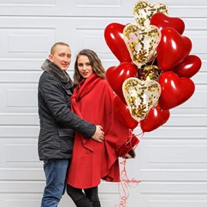 Red Heart Shaped Latex Balloons for Valentine's Day Engagement Wedding Party Decorations(12inch)