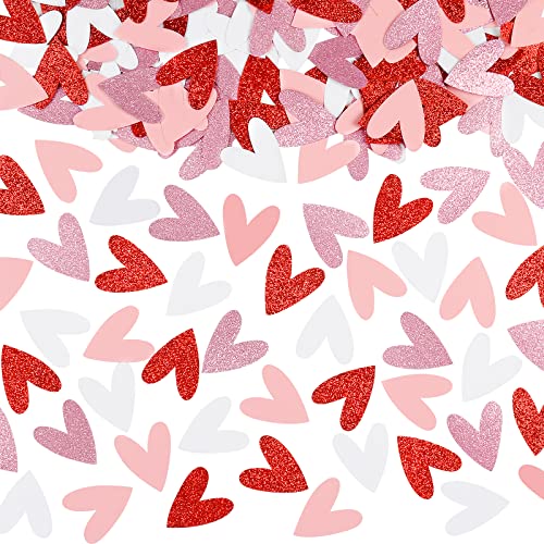 200Pcs Valentines Confetti Hearts, Valentines Table Confetti, Heart Confetti for Tables, Valentines Day Table Decor for Valentines Wedding Anniversary Party Supplies