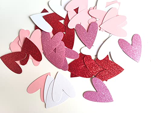 200Pcs Valentines Confetti Hearts, Valentines Table Confetti, Heart Confetti for Tables, Valentines Day Table Decor for Valentines Wedding Anniversary Party Supplies